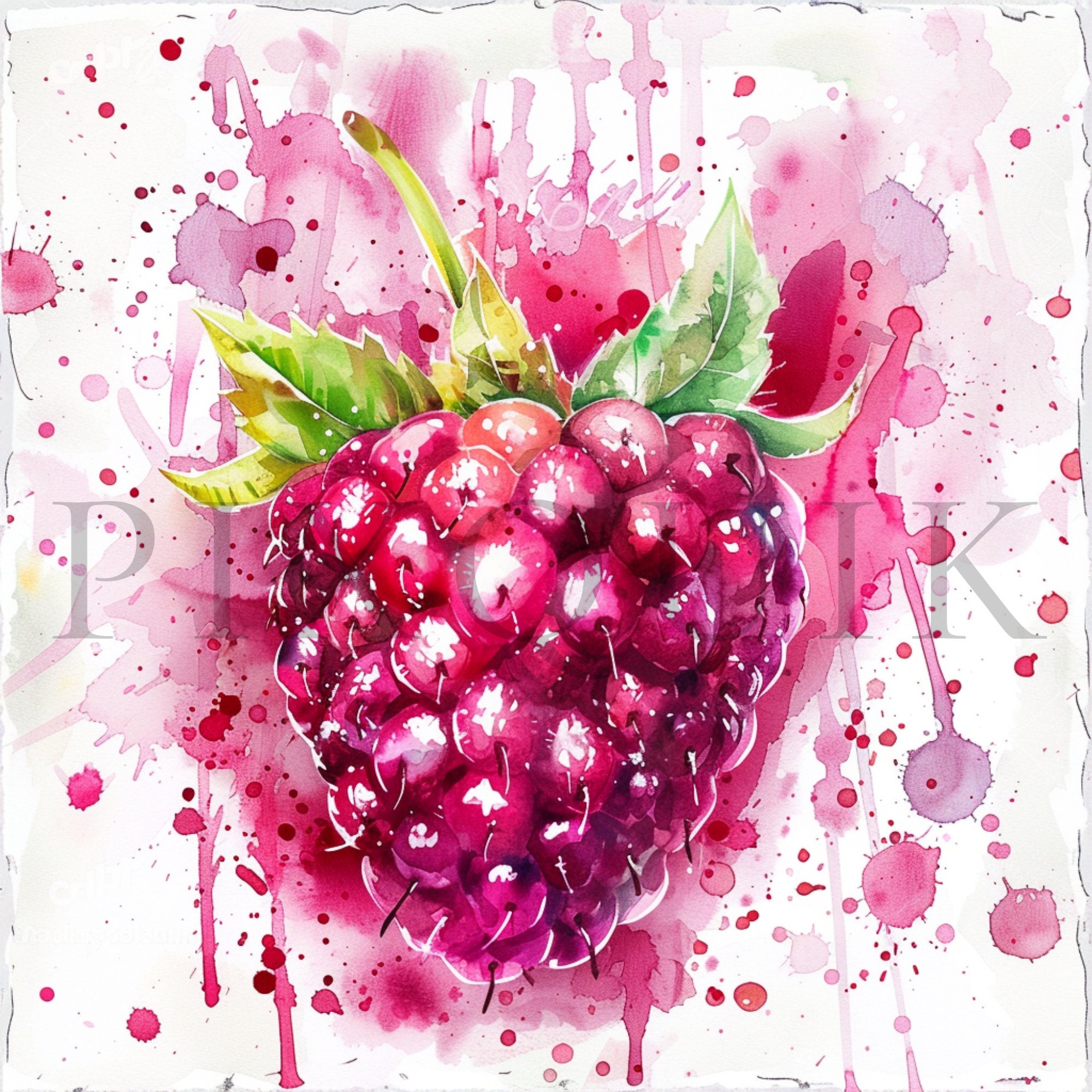 Watercolor Raspberry Clipart 11 High Quality Jpgs Digital Download ...