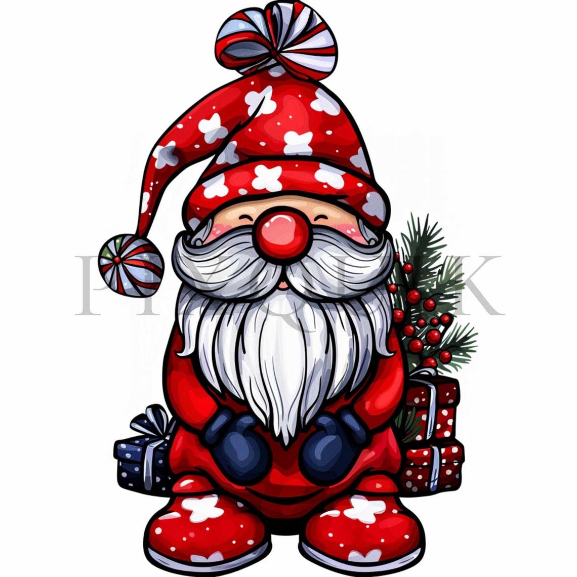 Christmas Gnome Clipart: Holiday Scenery Art (digital Download) - Etsy