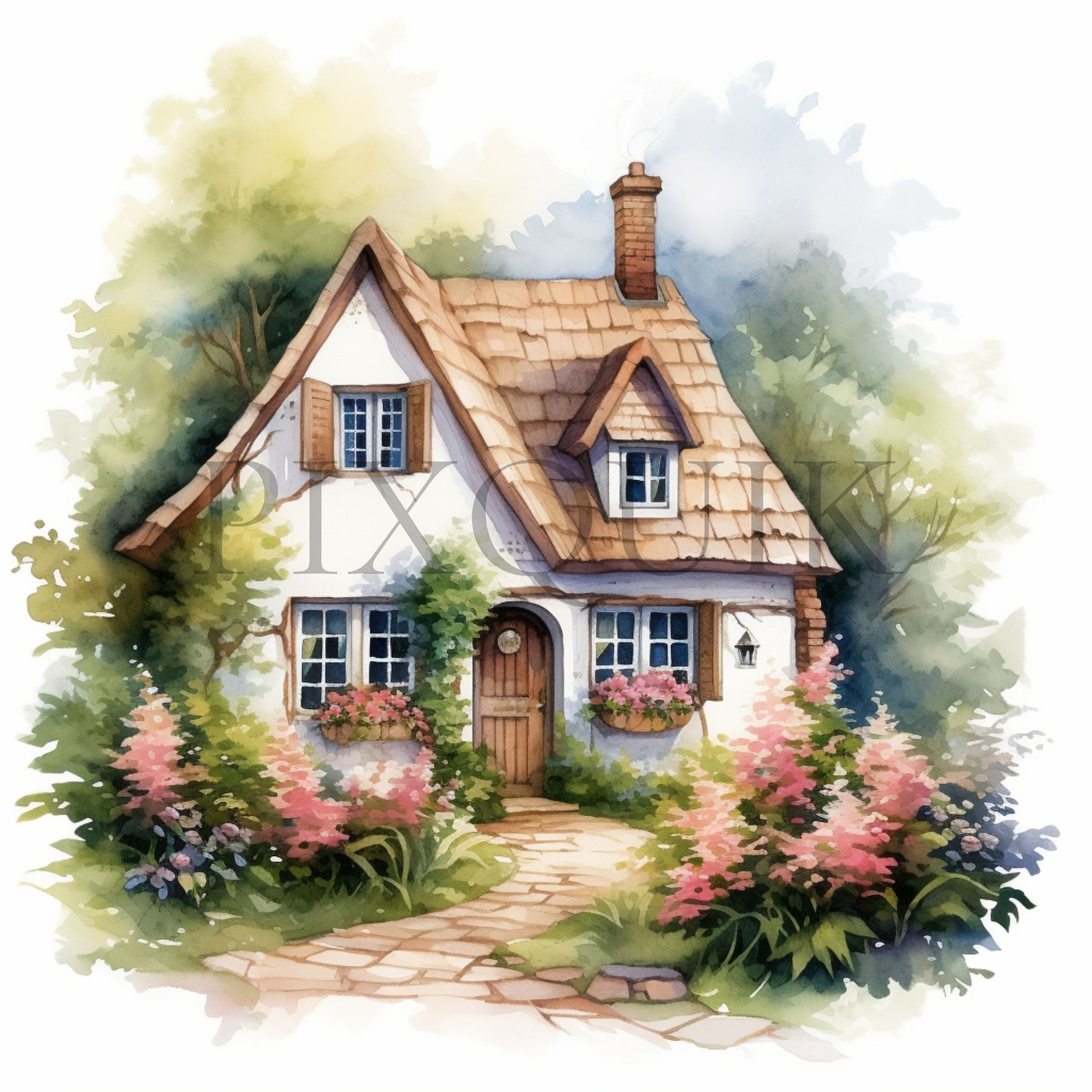 Country Cottage Clipart Set 10 High Quality Jpgs Cozy Cottage Graphics ...