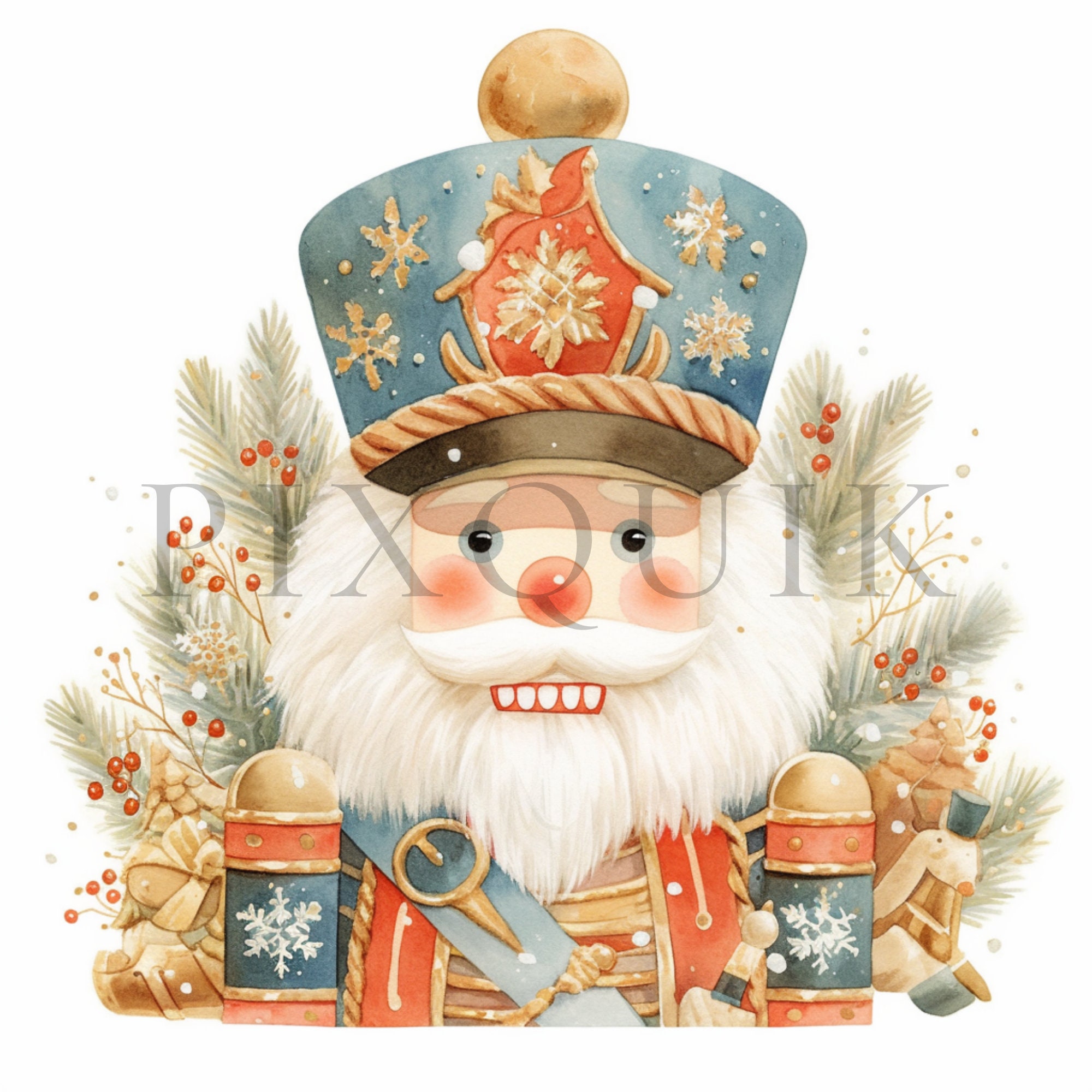 Holiday Nutcracker Clipart | Christmas Illustration, 10 Jpgs (digital ...
