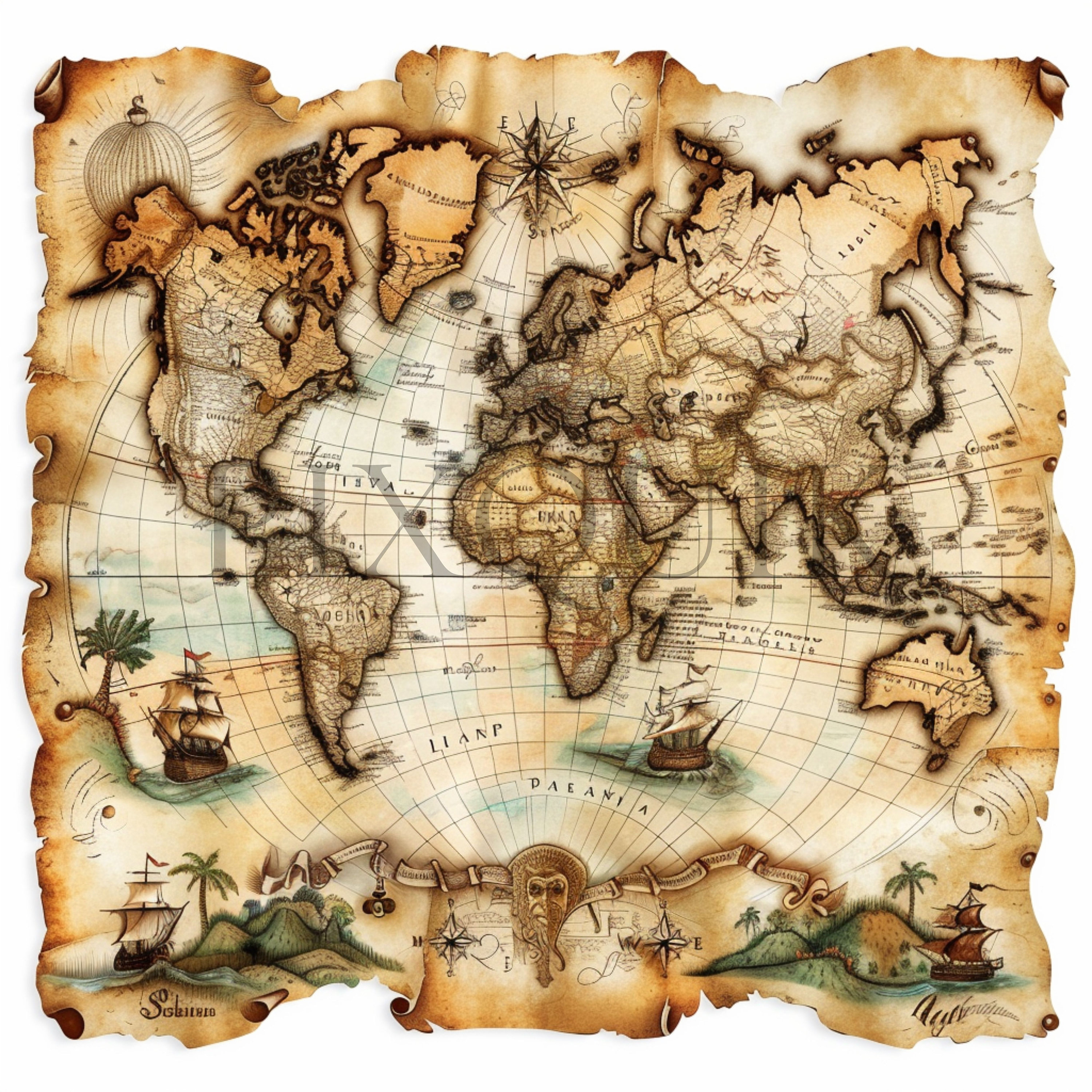 Map Clipart Vintage Map Clipart Old Map Clipart 10 High Quality JPG ...