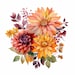 Autumn Flowers Clipart | 10 High Quality Jpgs | Digital Download ...