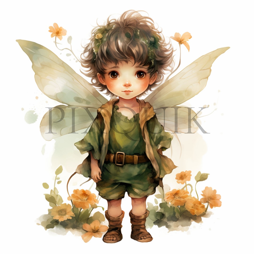Watercolor Fairy Boy Clipart Set | Magical Illustrations (JPG ...