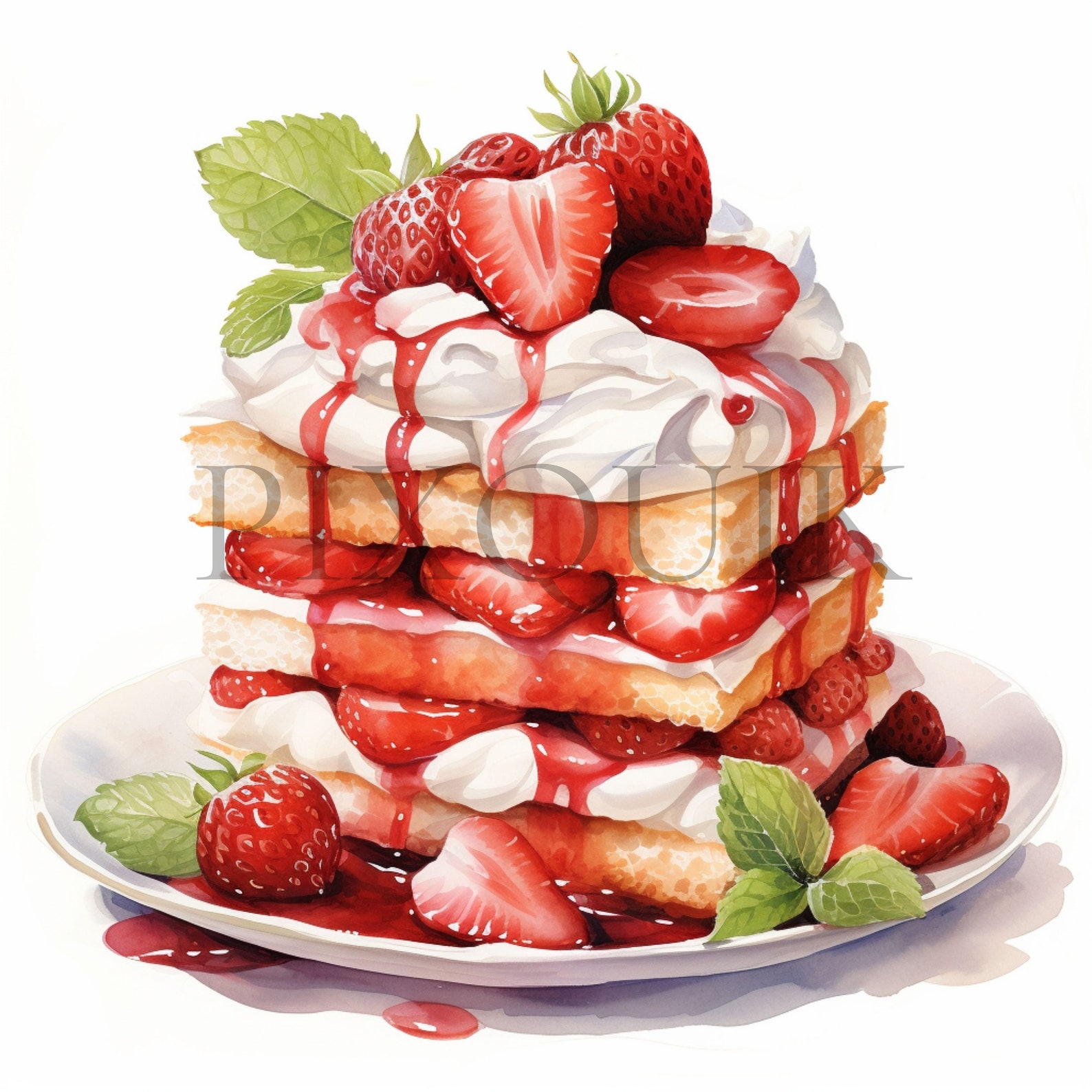 Strawberry Shortcake Clipart | 10 High Quality Jpg's | Digital Download ...