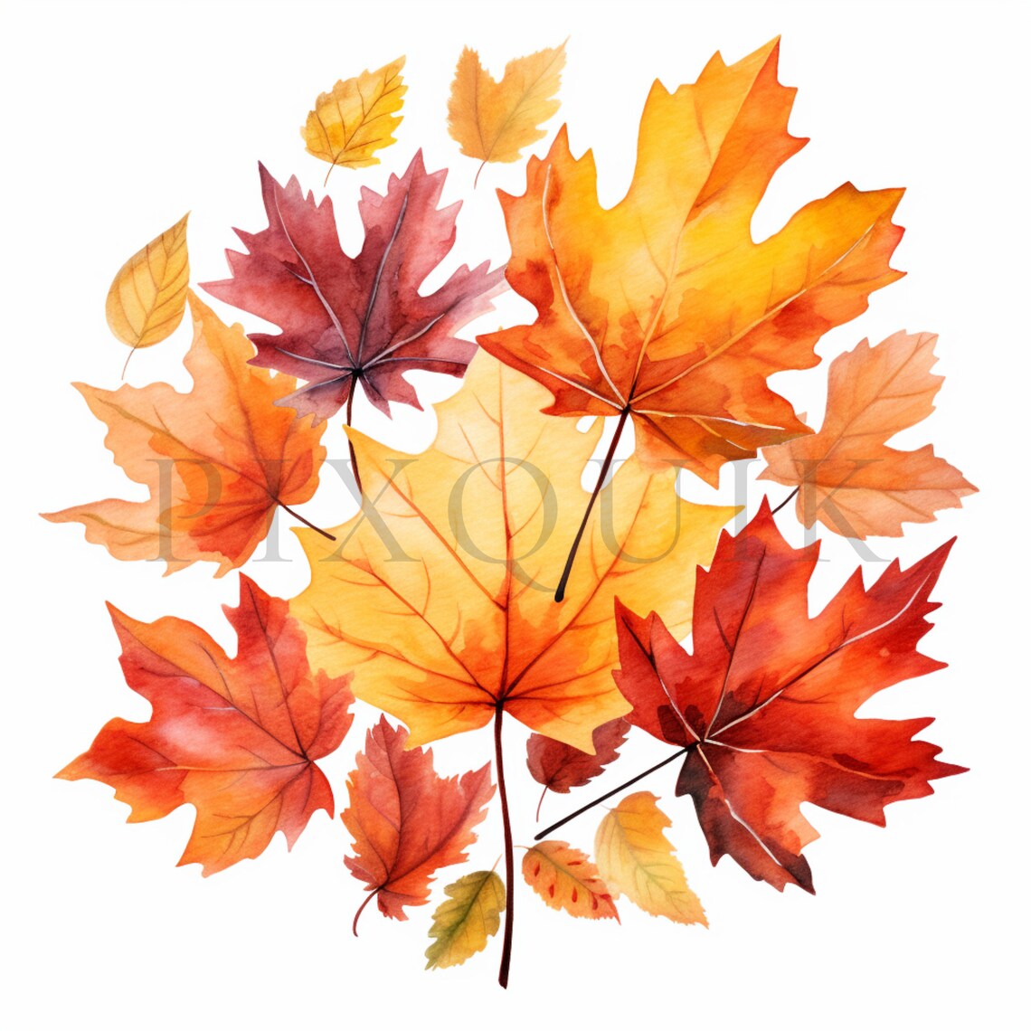 Autumn Leaves Clipart 10 High Quality Jpgs Digital Download Autumn ...