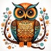 Whimsical Owl Clipart | Colorful Bird Illustration (jpgs) - Etsy