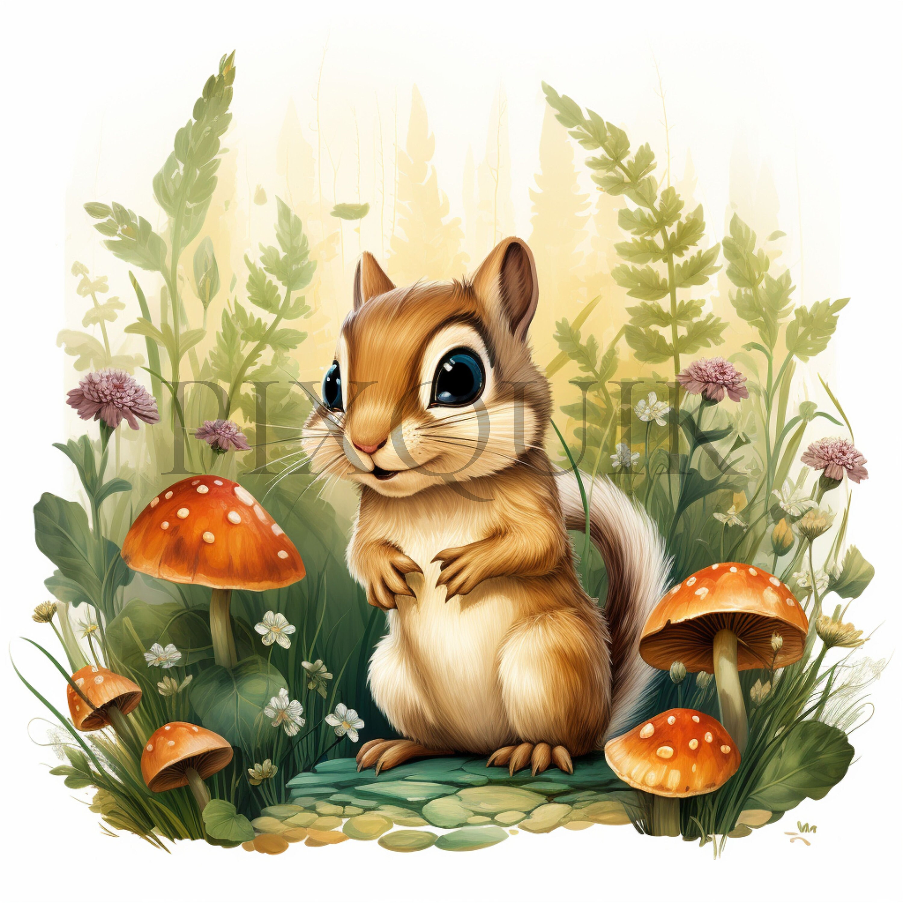 Chipmunk Clipart Woodland Animal Clipart 10 High Quality JPG Cute ...