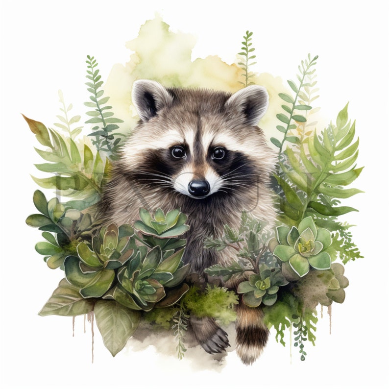 Watercolor Raccoon Clipart Bundle | Animal Jpgs (digital Download) - Etsy