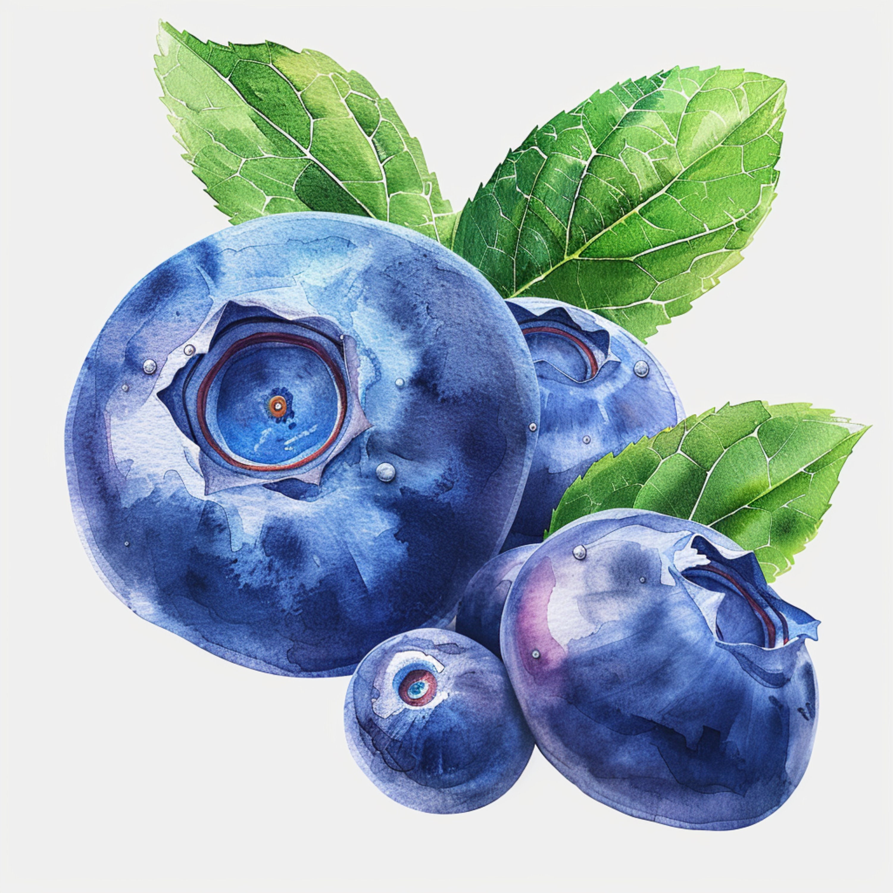 Watercolor Blueberries Clipart 10 High Quality Jpgs Digital Download ...