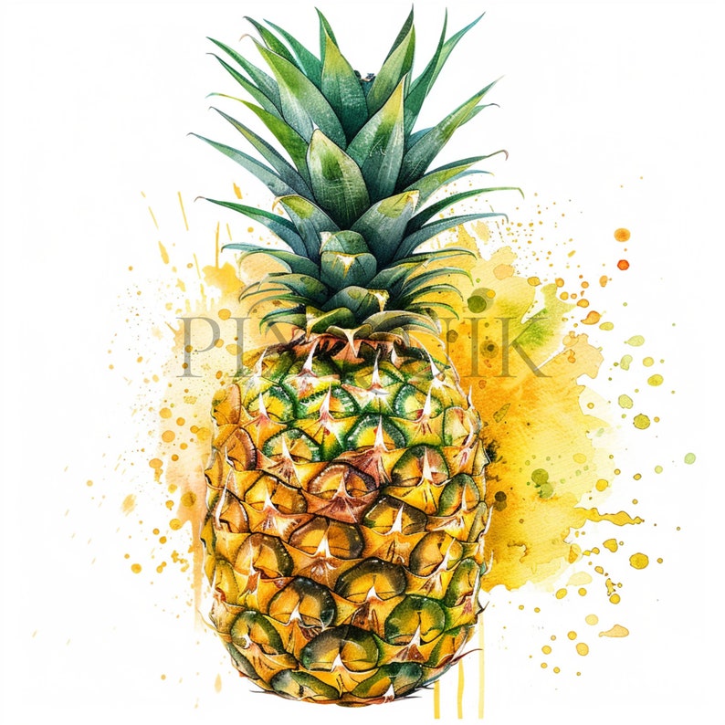 Watercolor Pineapple Clipart 10 High Quality Jpgs fruit Clipart ...