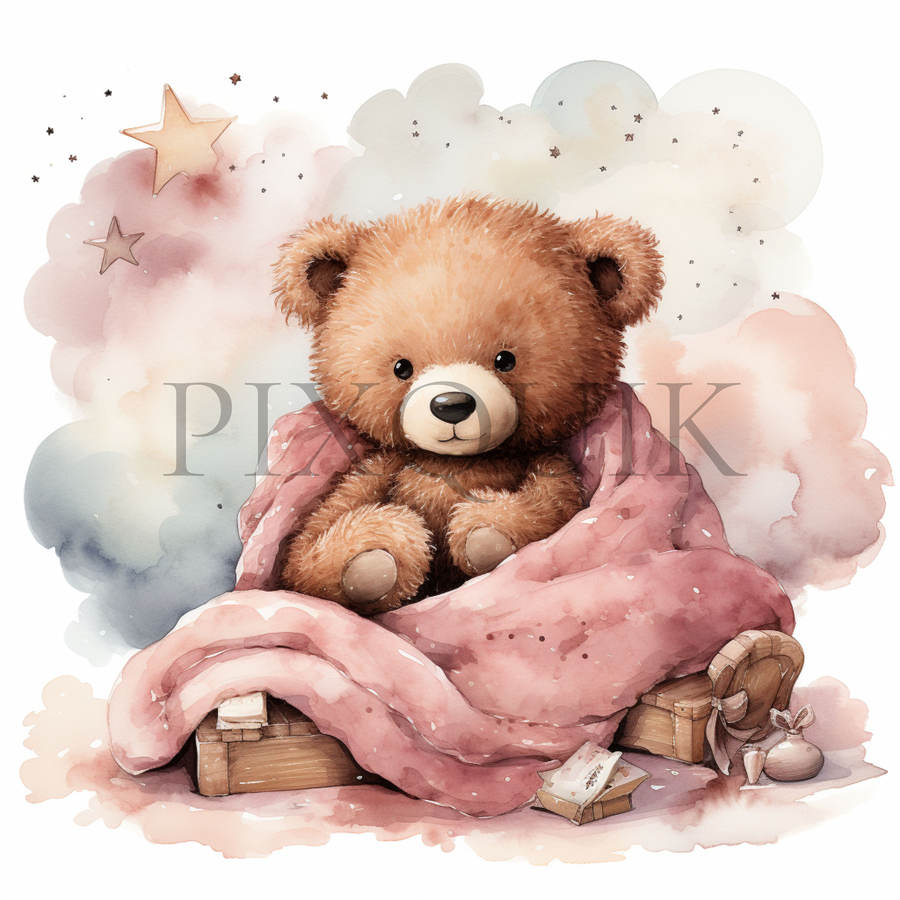 Cute Teddy Bears Clipart 10 High-quality Jpgs Nursery Art Digital ...
