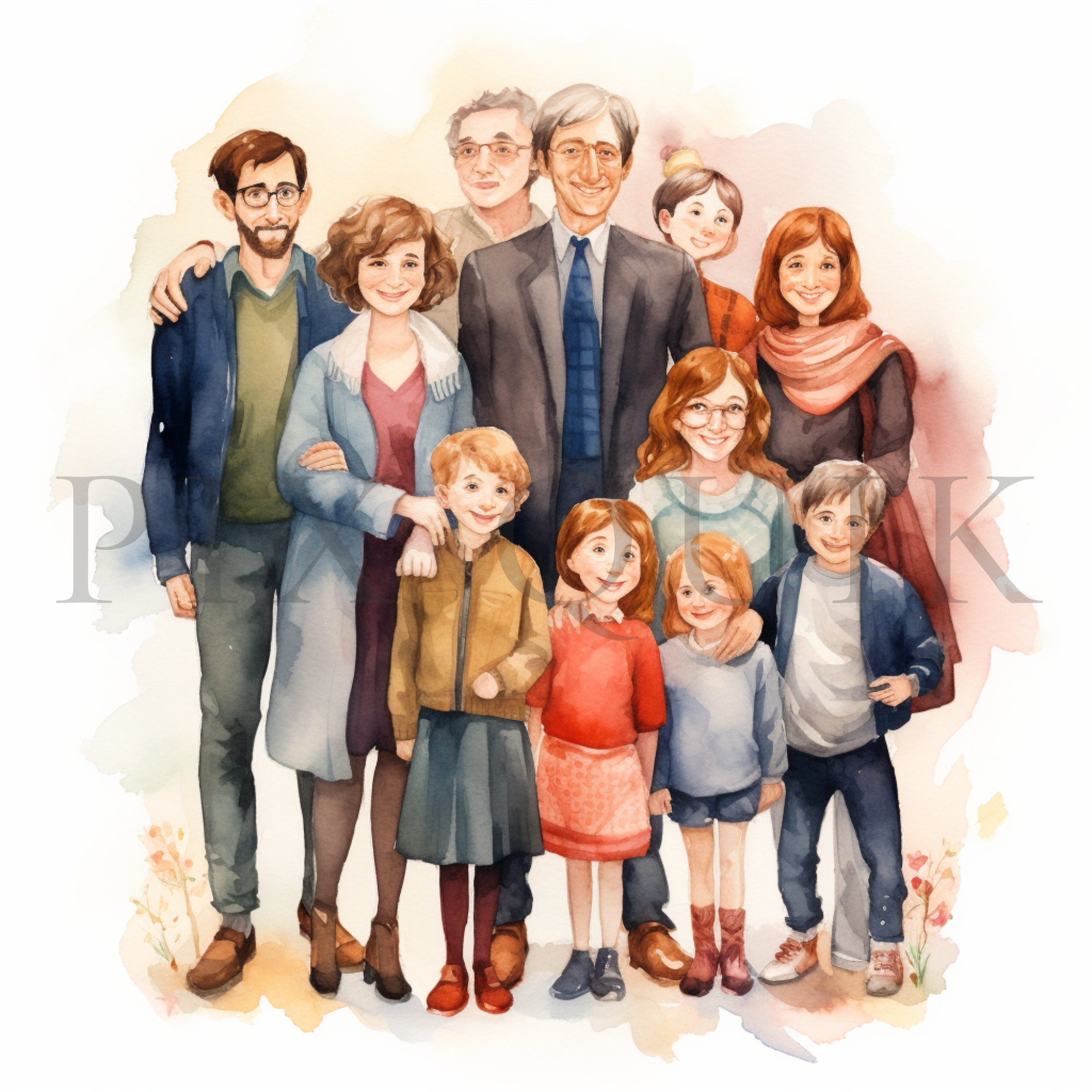 Watercolor Family Clipart 12 High Quality Jpgs Family Gathering Clipart ...