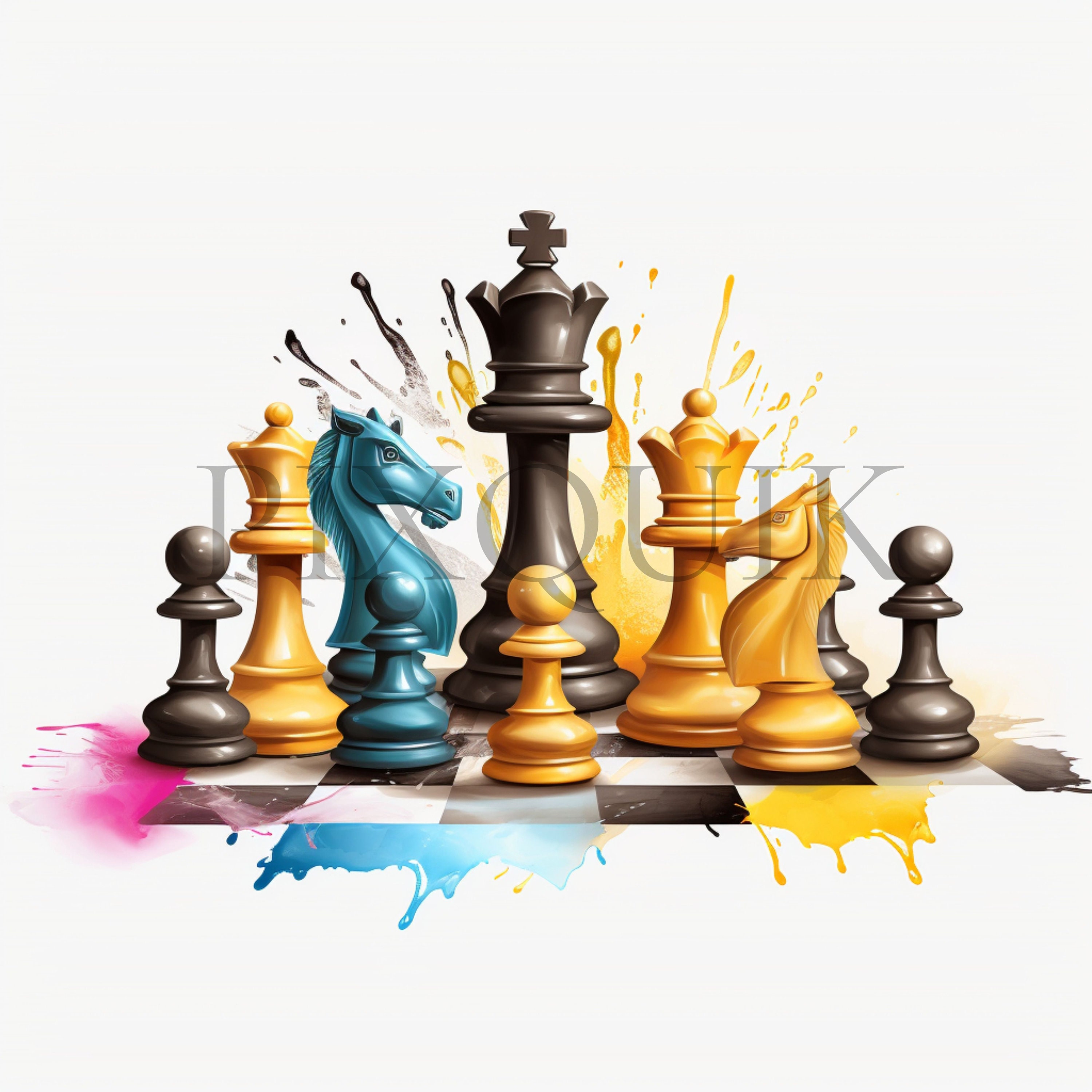 Chess Clipart 10 High Quality Jpg's Digital Download Chess Art Chess ...