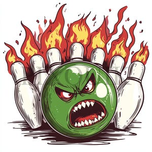 Watercolor Bowling Pin Clipart 10 High Quality PNG Fire Bowling Pin ...