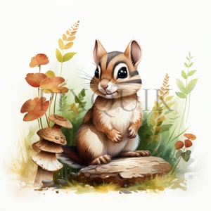 Chipmunk Clipart | Woodland Animal Clipart | 10 High Quality JPG | Cute ...