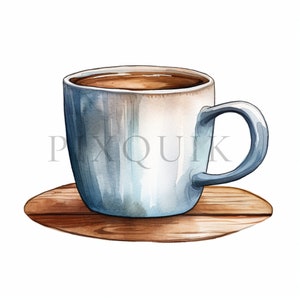 Watercolor Coffee Cup Clipart | 10 High Quality Jpgs | Digital Download ...
