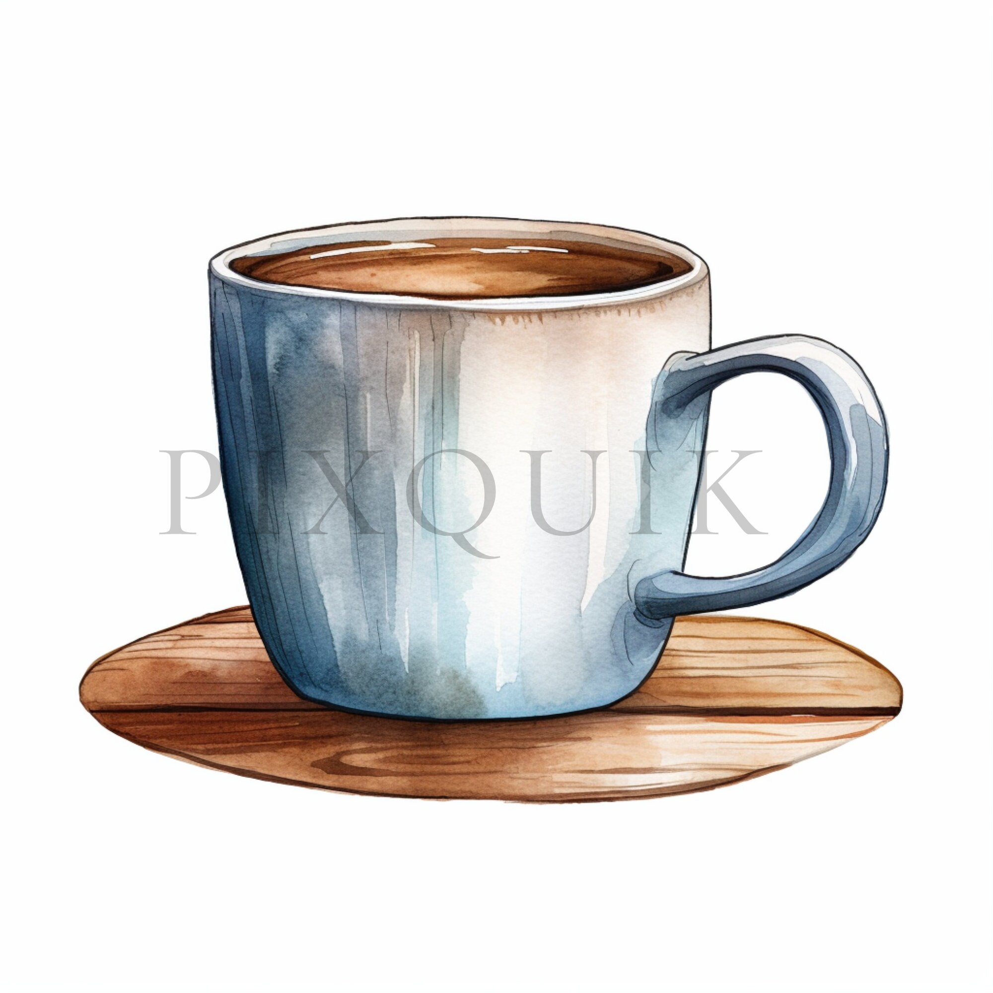 Watercolor Coffee Cup Clipart 10 High Quality Jpgs Digital Download ...