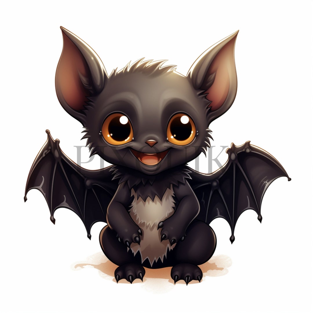 Watercolor Bat Clipart | Cute Halloween Bat Clipart | 10 High-quality ...