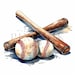 Baseball Bat and Ball Clipart - 10 High Quality Jpgs | Instant Digital ...