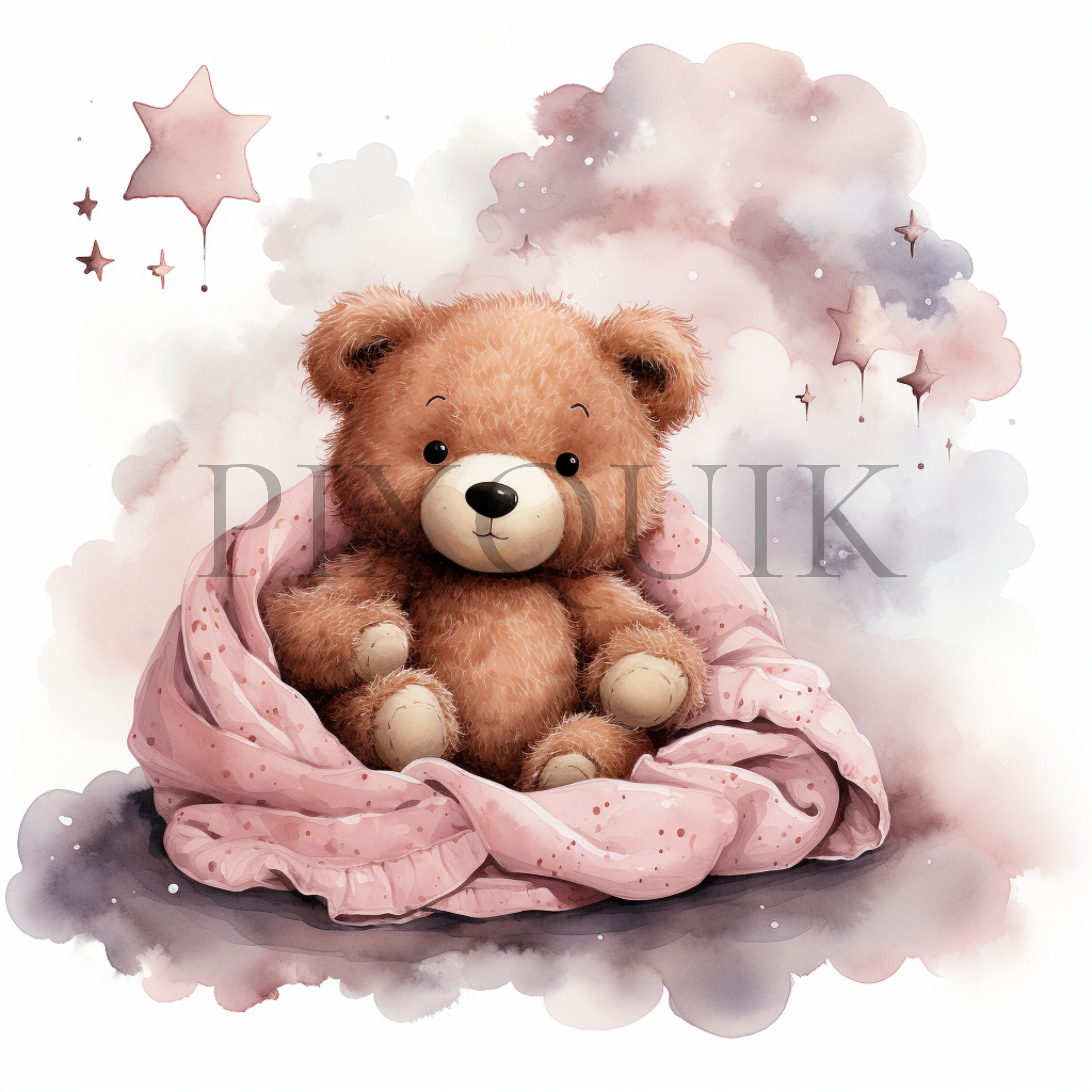 Cute Teddy Bears Clipart 10 High-quality Jpgs Nursery Art Digital ...