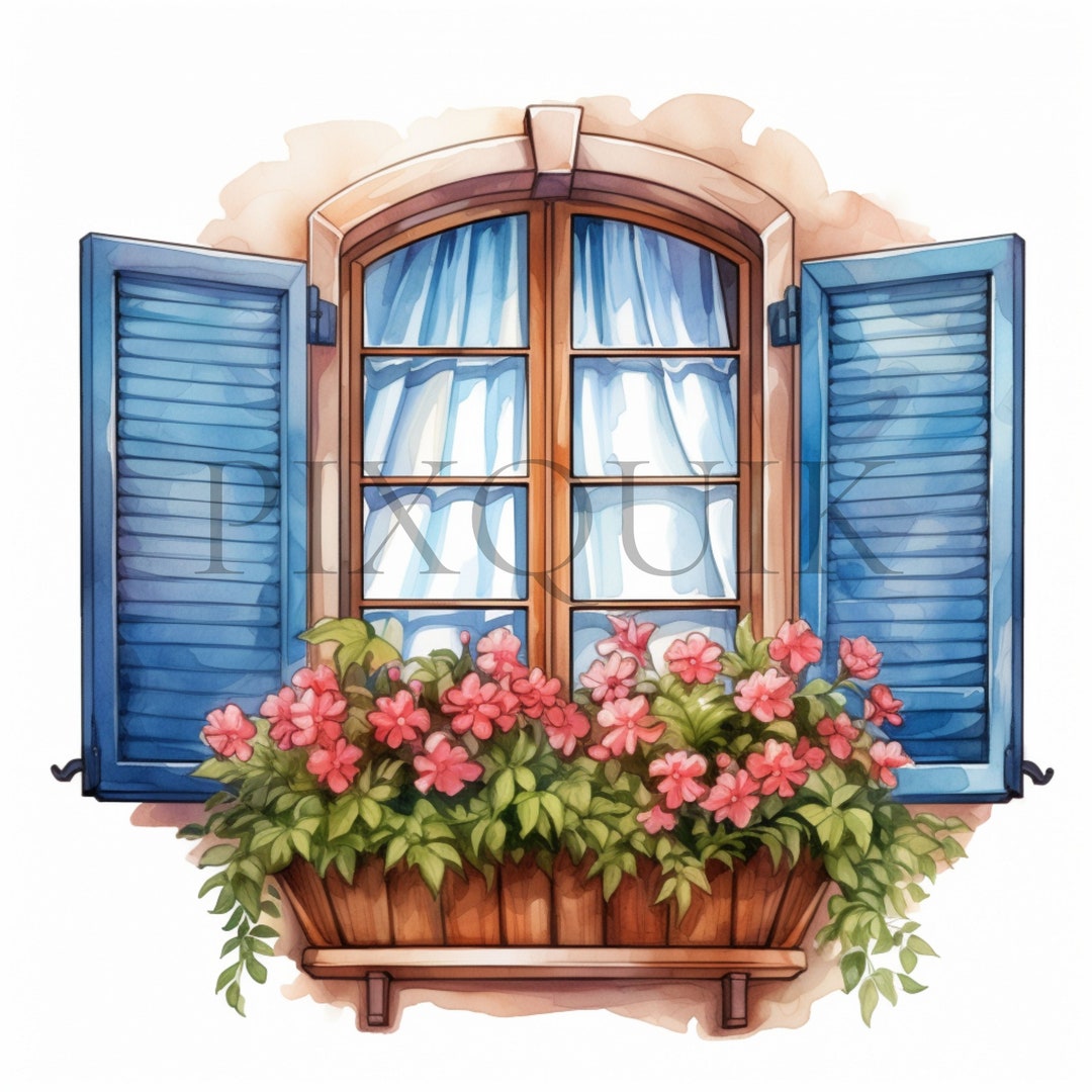 House Window Clipart | 10 High Quality Jpgs | Gothic Window | Botanical ...