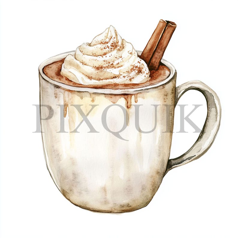 Holiday Cocoa Mug Clipart | 10 High Quality Jpg's and PNG | Festive ...