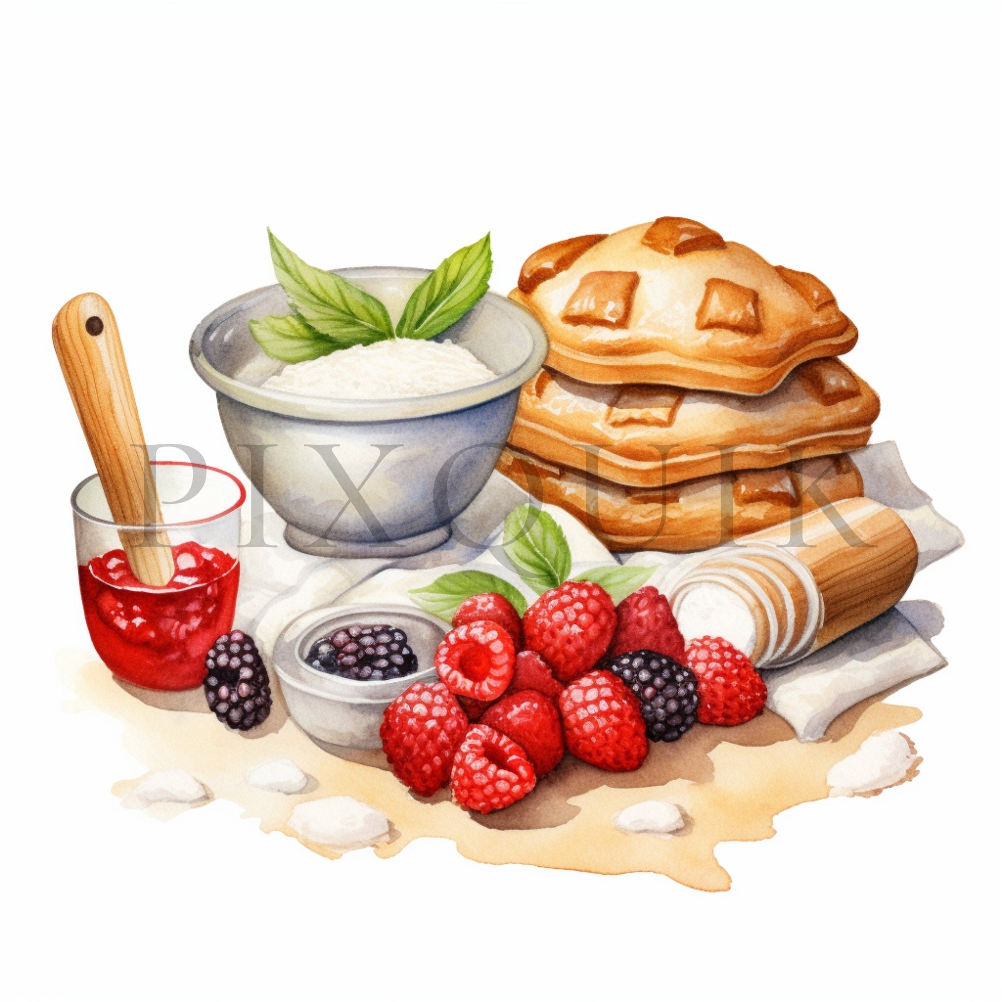 Baking Clipart 10 High Quality Jpgs Digital Download Bakery Clipart ...