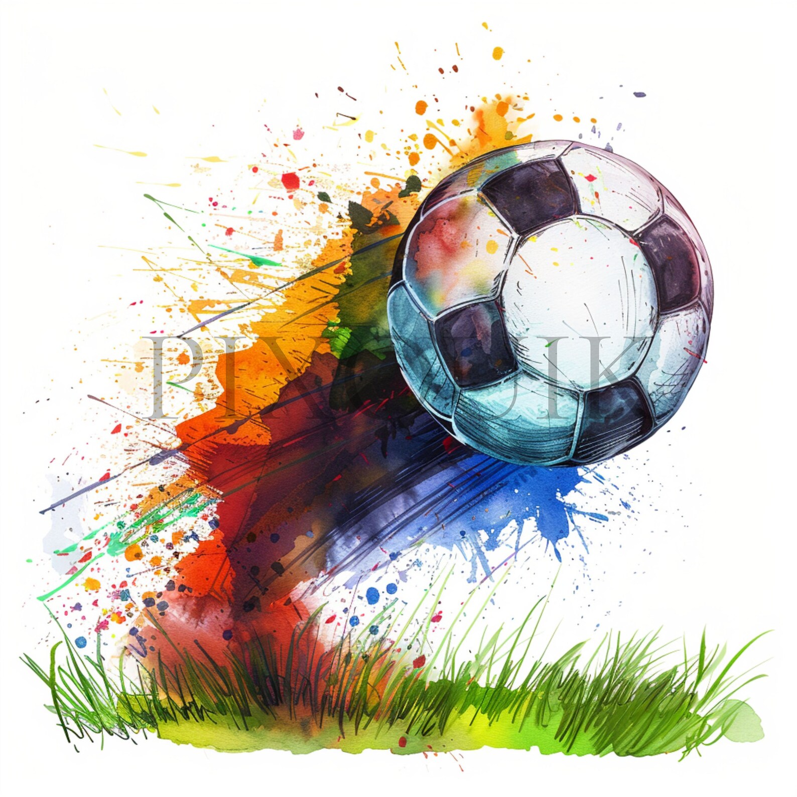 Watercolor Soccer Ball Clipart 10 High Quality Jpgs Football Clipart ...