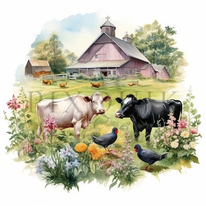 Farm Animal Clipart | 10 High Quality Jpgs | Digital Download | Farm ...