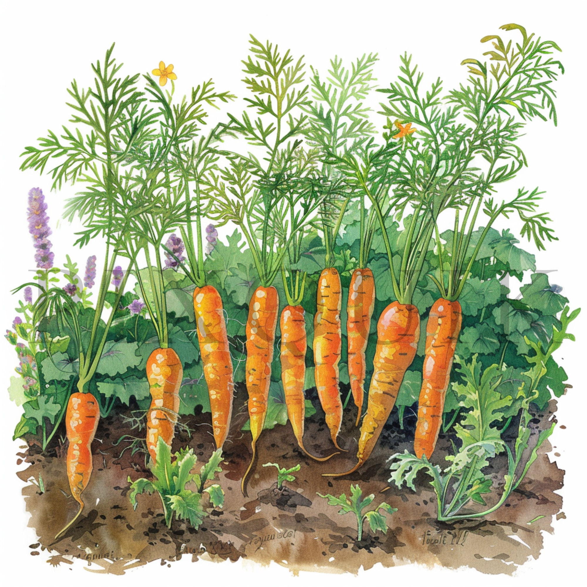 Watercolor Carrot Clipart 10 High Quality Jpgs Digital Download ...