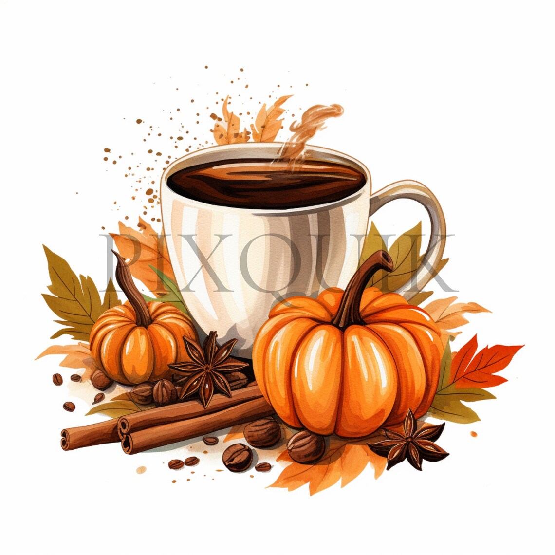Pumpkin Spice Coffee Clipart | Fall Vector Art (digital Download) - Etsy