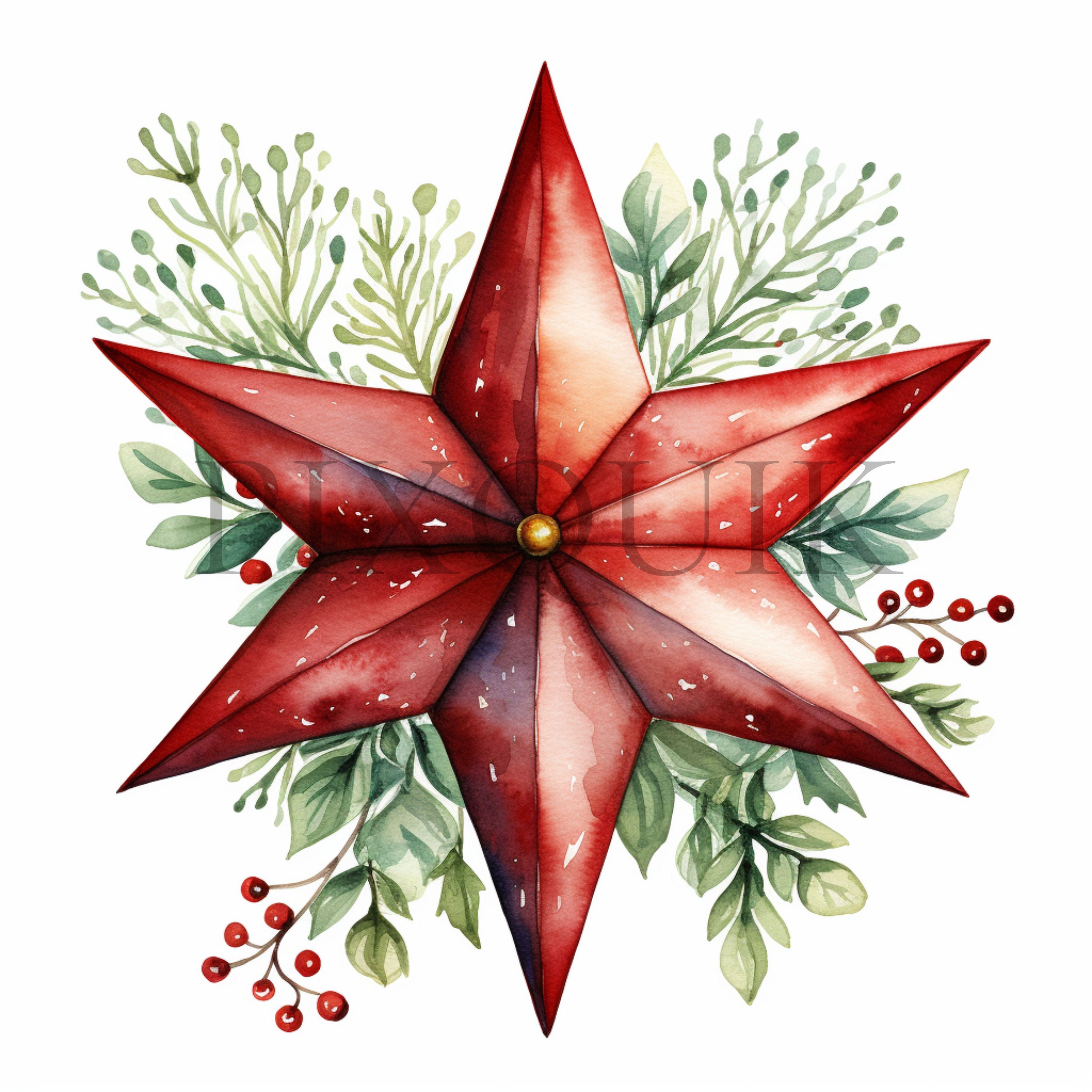 Christmas Star Clipart | 10 High Quality Jpg's | Digital Download ...