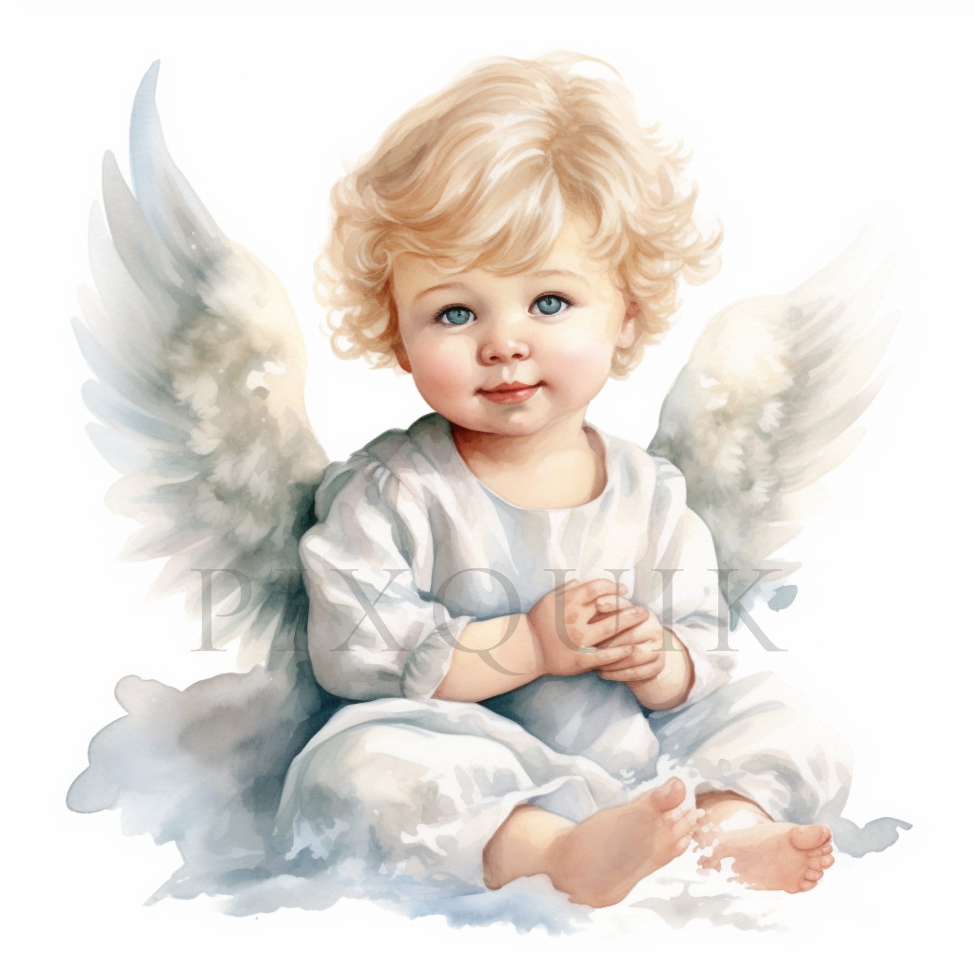 Watercolor Little Angel Clipart 10 High Quality Jpgs Angel Clipart ...
