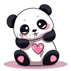 Valentine Cute Panda Clipart | Valentines Day Graphics in PNG and SVG ...