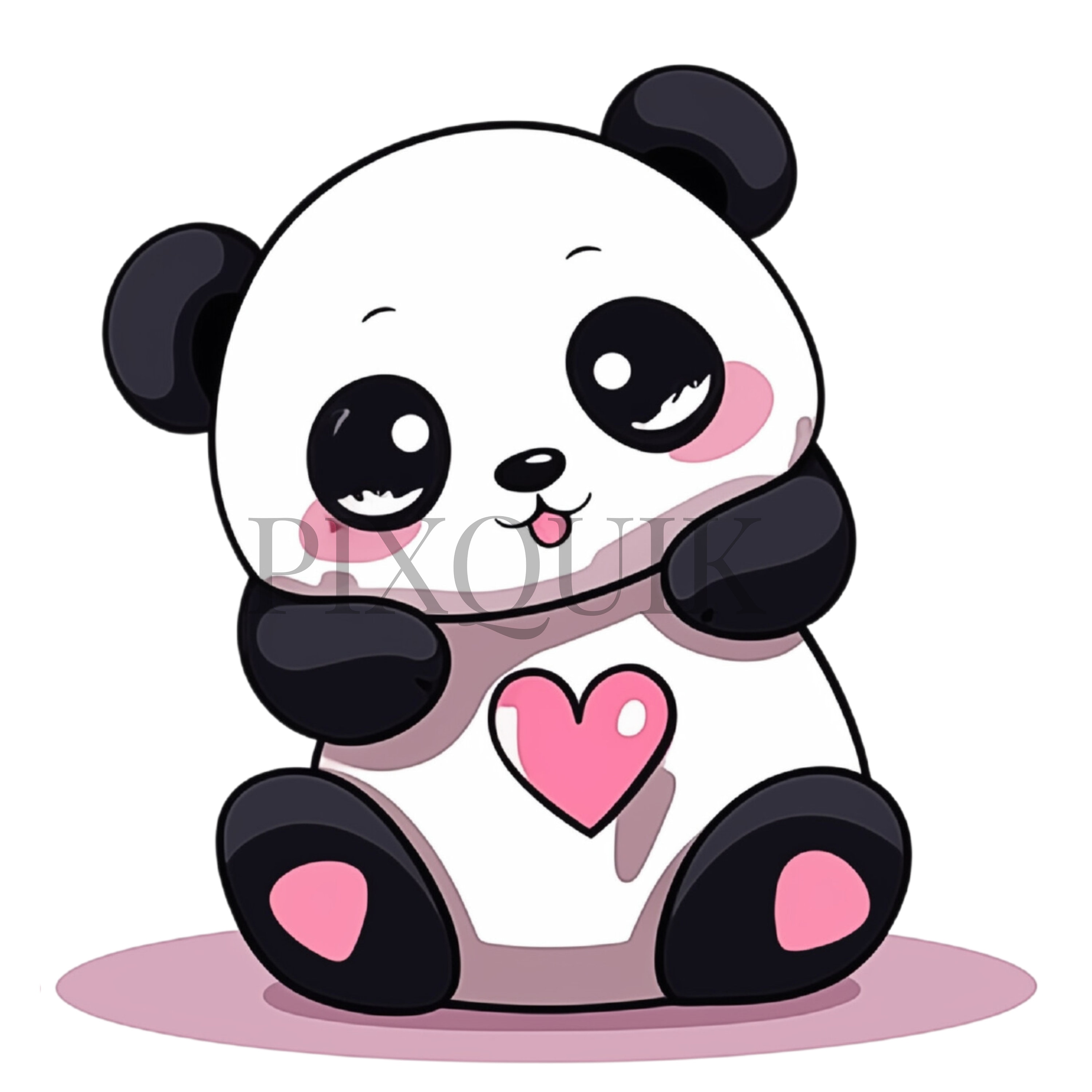 Valentine Cute Panda Clipart Valentines Day Graphics in PNG and SVG ...