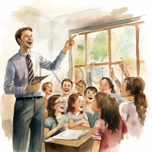 Teacher and Student Clipart | 10 High Quality Jpgs | Digital Download ...