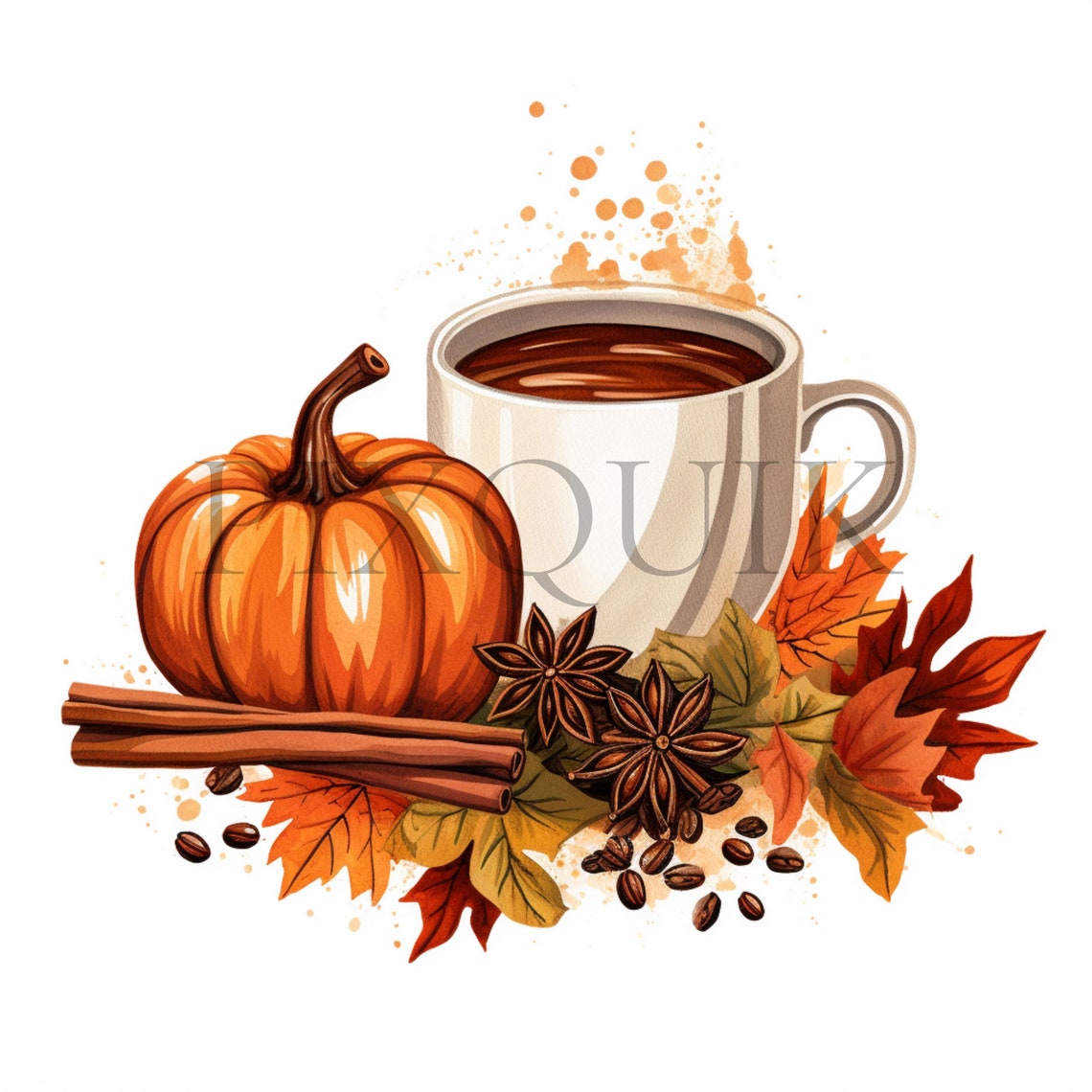Pumpkin Spice Coffee Clipart | Pumpkin Spice Clipart | 10 High Quality ...