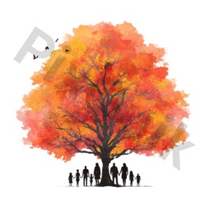 Watercolor Family Tree Clipart Set | Autumn Theme (digital Download) - Etsy
