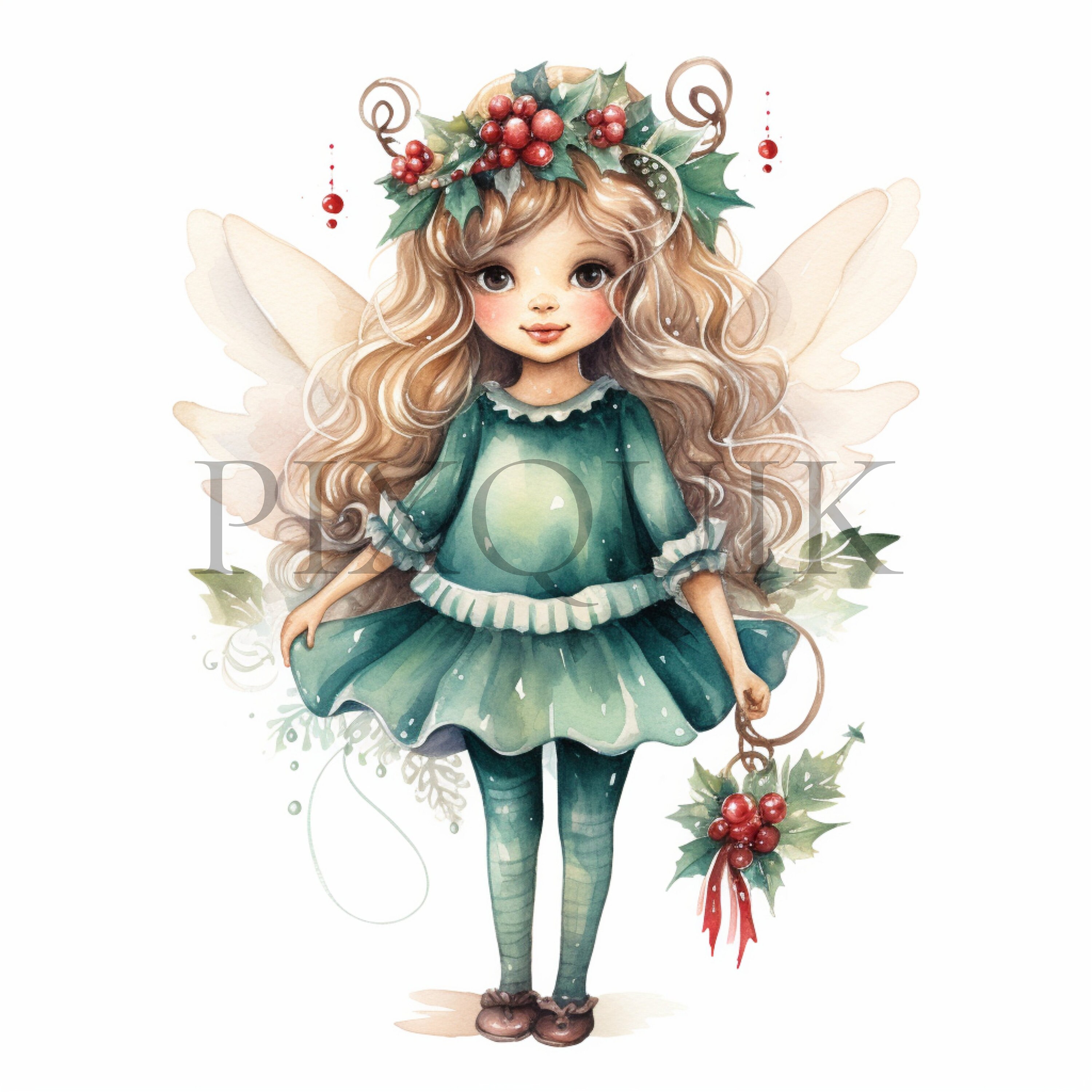 Holiday Fairy Clipart | Christmas Festive Art Prints (digital Download ...