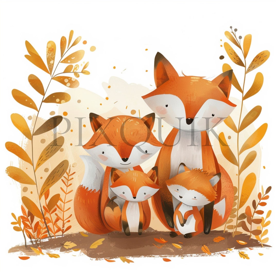 Fall Foxes Clipart | Autumn Clipart | Cute Fox | Fox Clipart | Fox ...