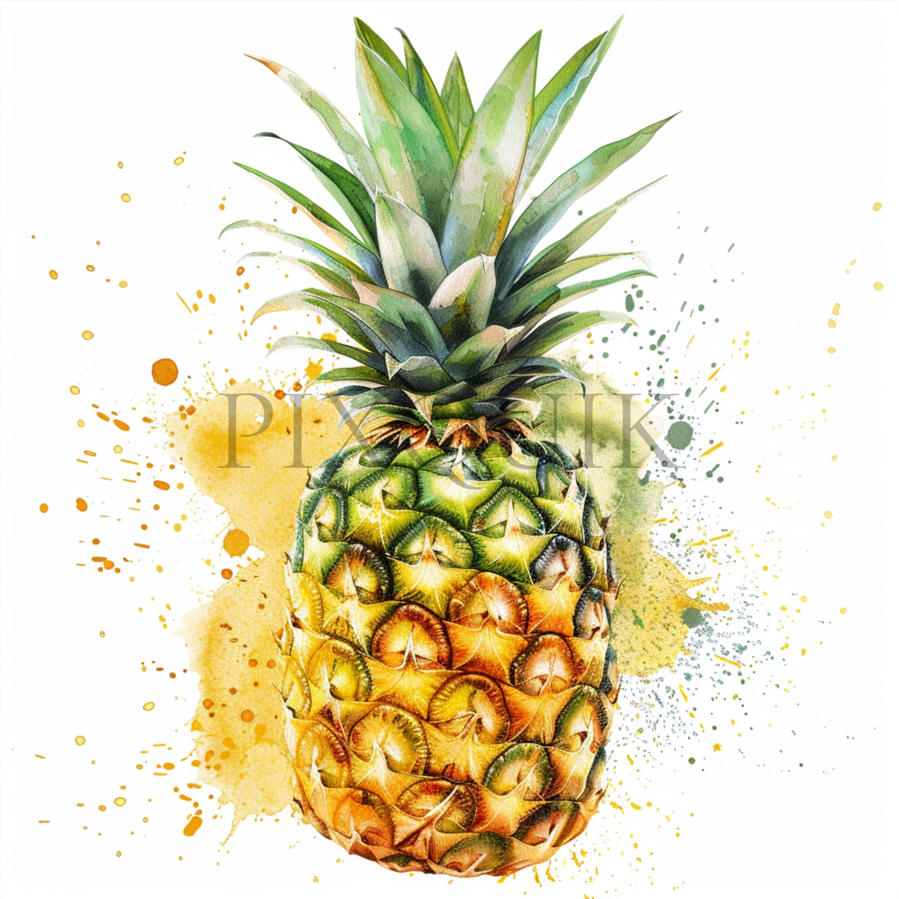 Watercolor Pineapple Clipart 10 High Quality Jpgs fruit Clipart ...