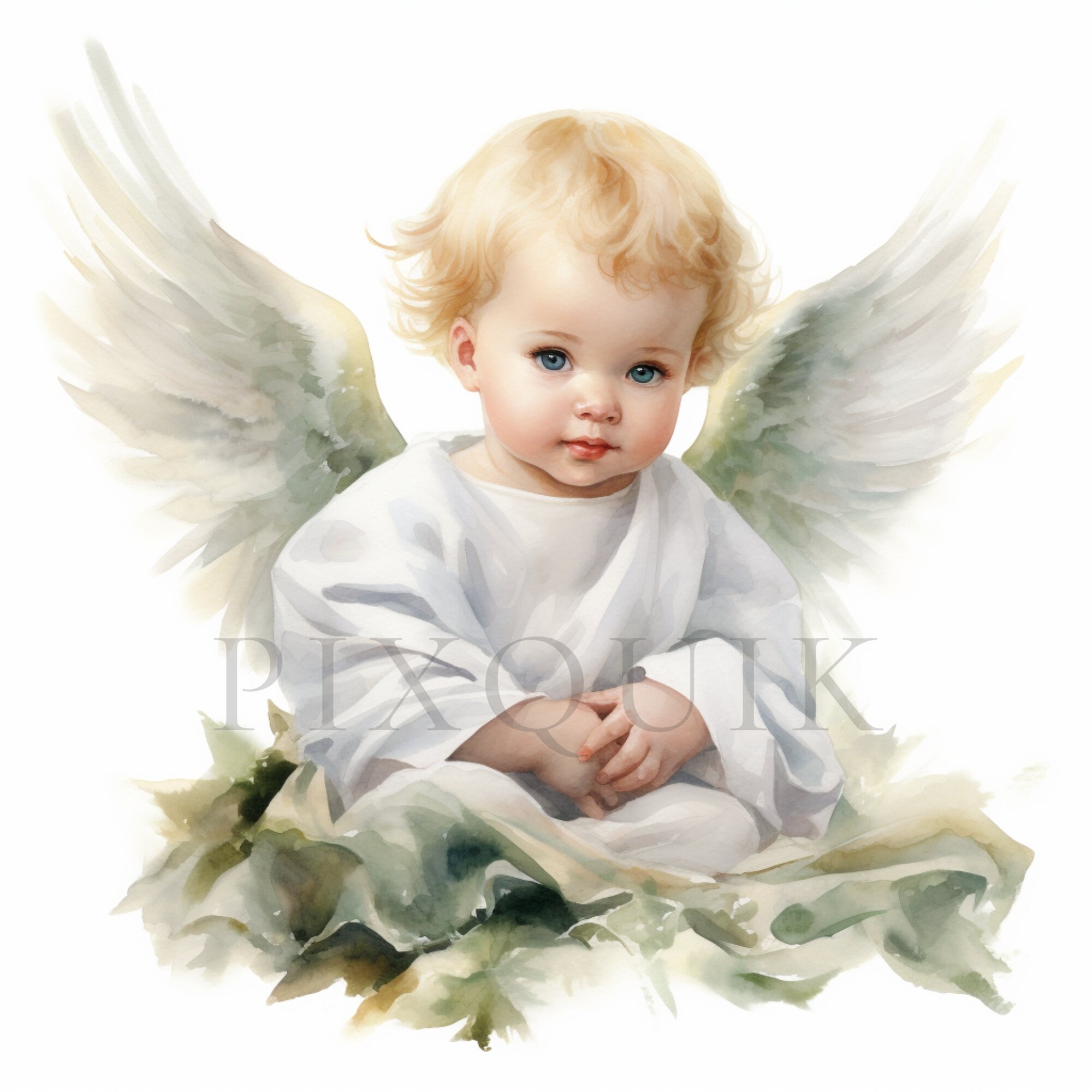 Watercolor Little Angel Clipart 10 High Quality Jpgs Angel Clipart ...