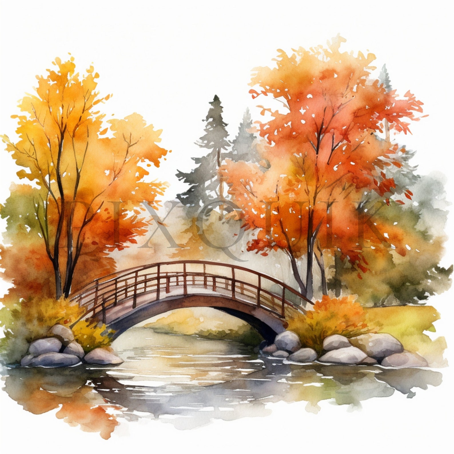 Autumn Scene Clipart 10 High Quality Jpgs Digital Download Fall Scenes ...