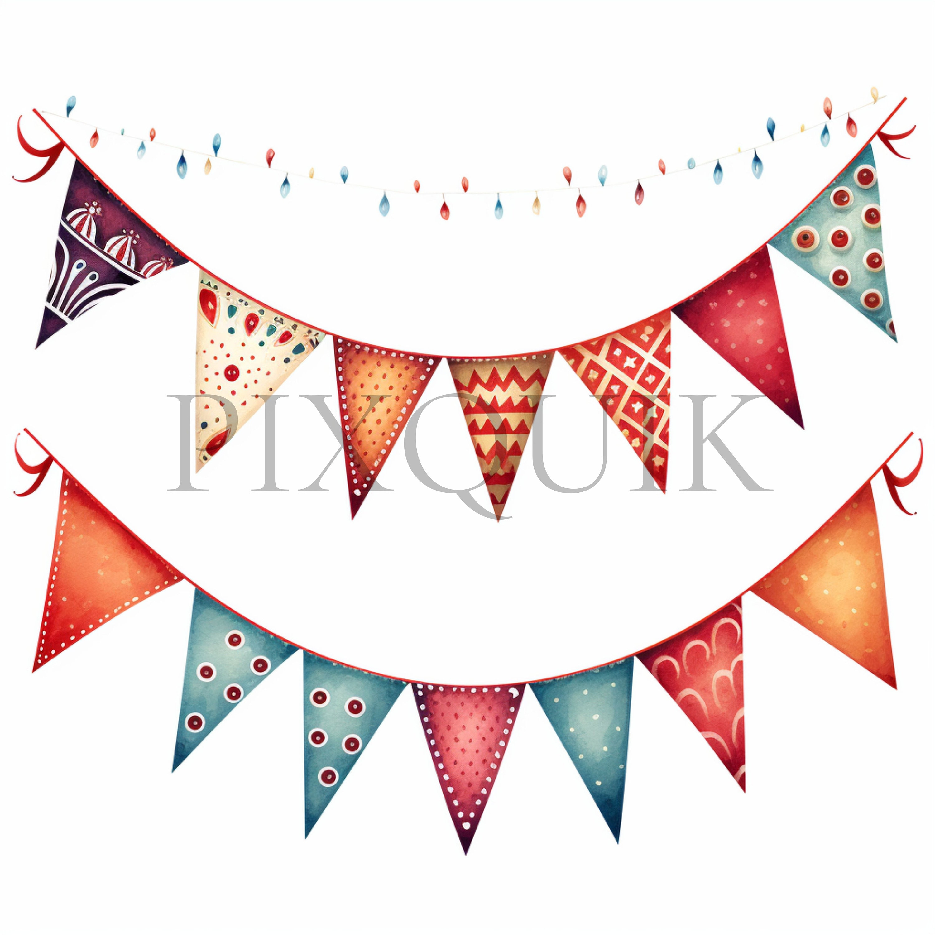 Christmas Bunting Clipart | Festive Banner Designs (digital Download ...