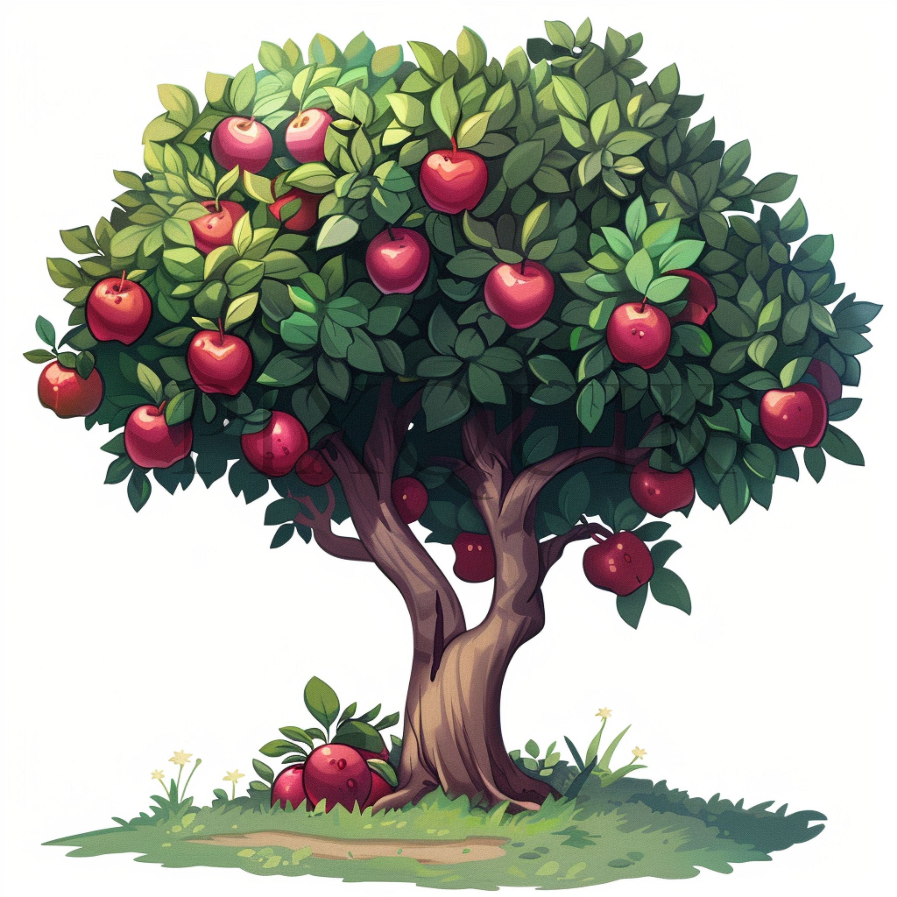 Apple Trees Clipart | 10 High Quality Jpgs | Botanical Art Fruit Tree ...