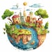 Watercolor World Clipart | Earth Globe JPG Images (digital Download) - Etsy