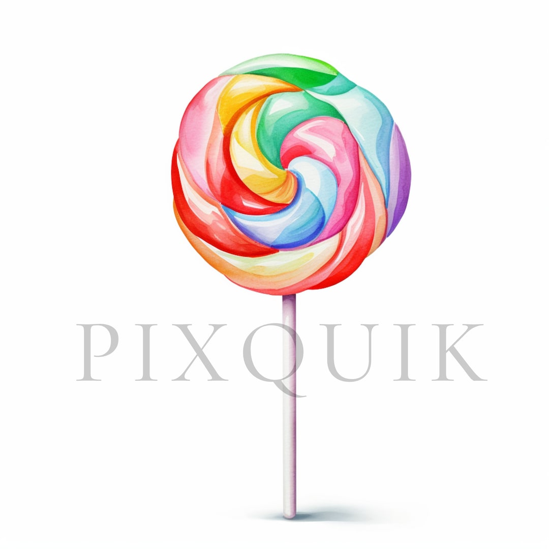Rainbow Lollipop Clipart | Colorful Candy Jpgs (digital Download) - Etsy