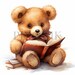 Teddy Bear Reading Clipart | High-quality Jpgs, Commercial Use (digital ...