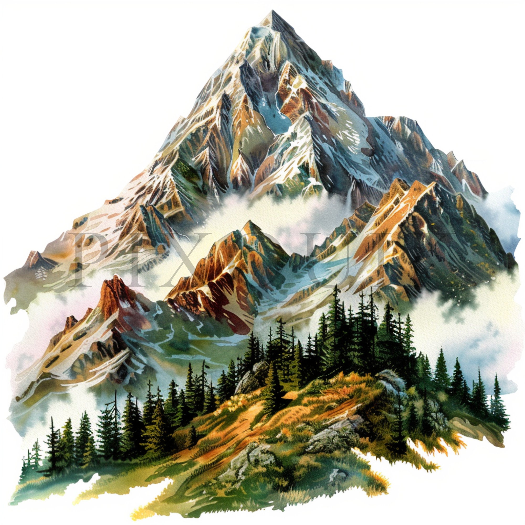 Mountain Clipart 10 High Quality Jpgs Instant Digital Download Mixed ...