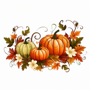 Pumpkin Frame Watercolor Illustration | 10 High Quality JPG | Pumpkin ...